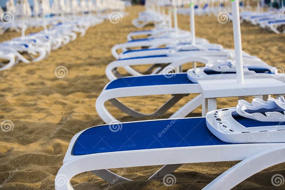 Umbrellas on the beach stock photo. Image of nature - 167594128