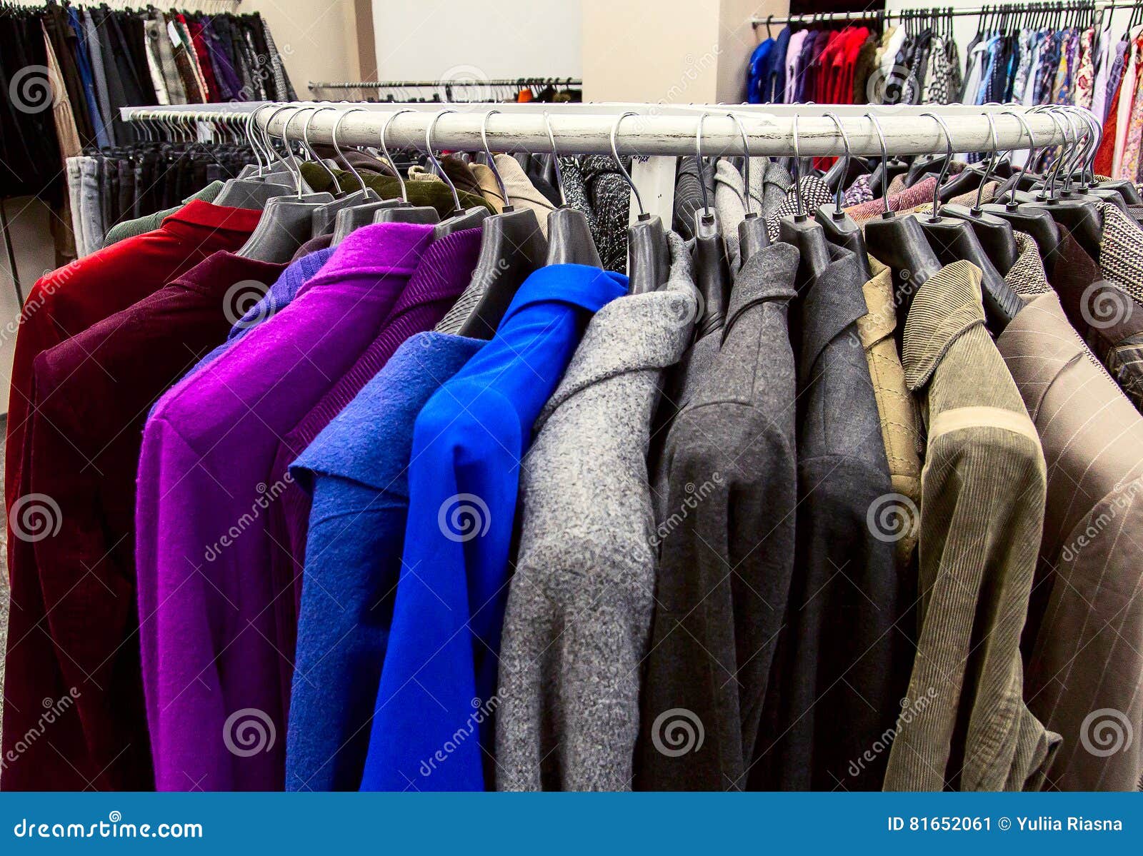 Rows of Clothes. Clothes on a Hanger in the Store Stock Image - Image ...