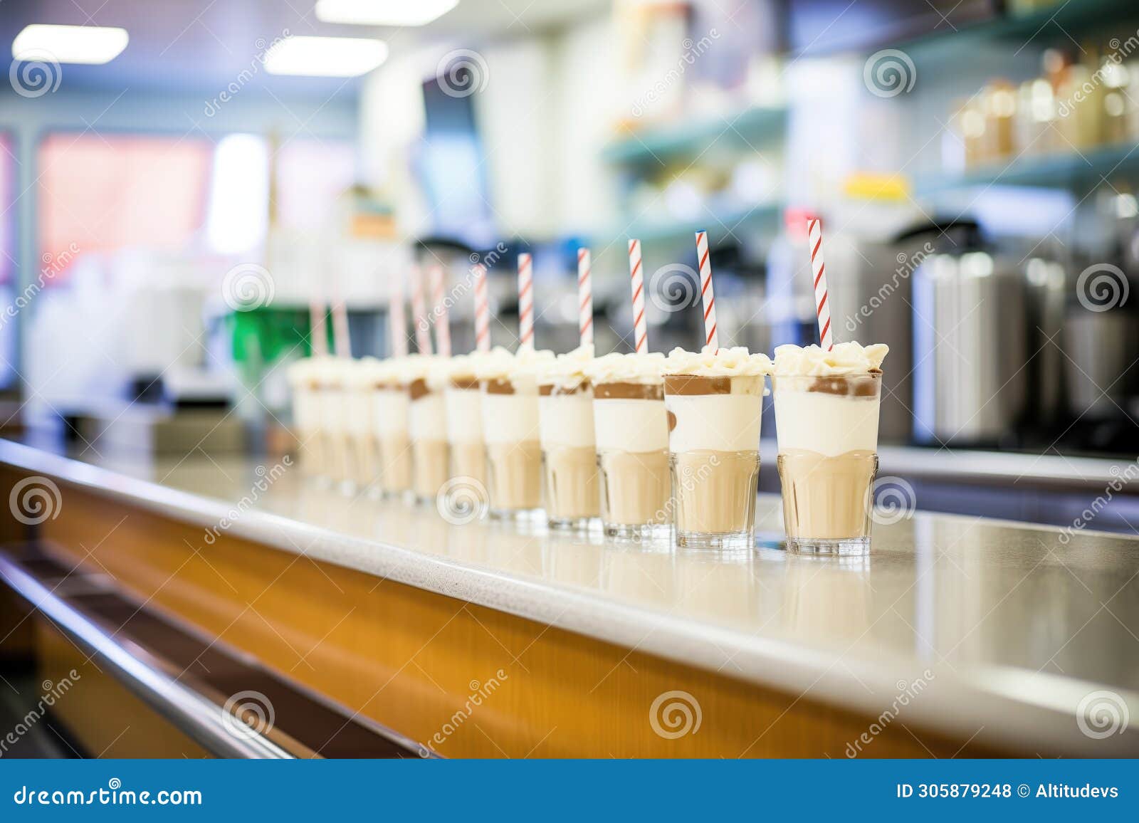 Coffee Shakes In A Cafe. Espresso Coffee Blended On Table In Coffee ...