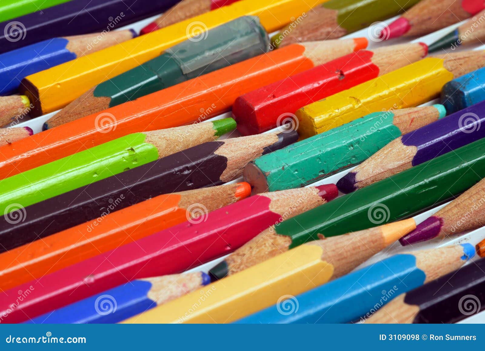 Rows of Colored Pencils stock photo. Image of pencils - 3109098