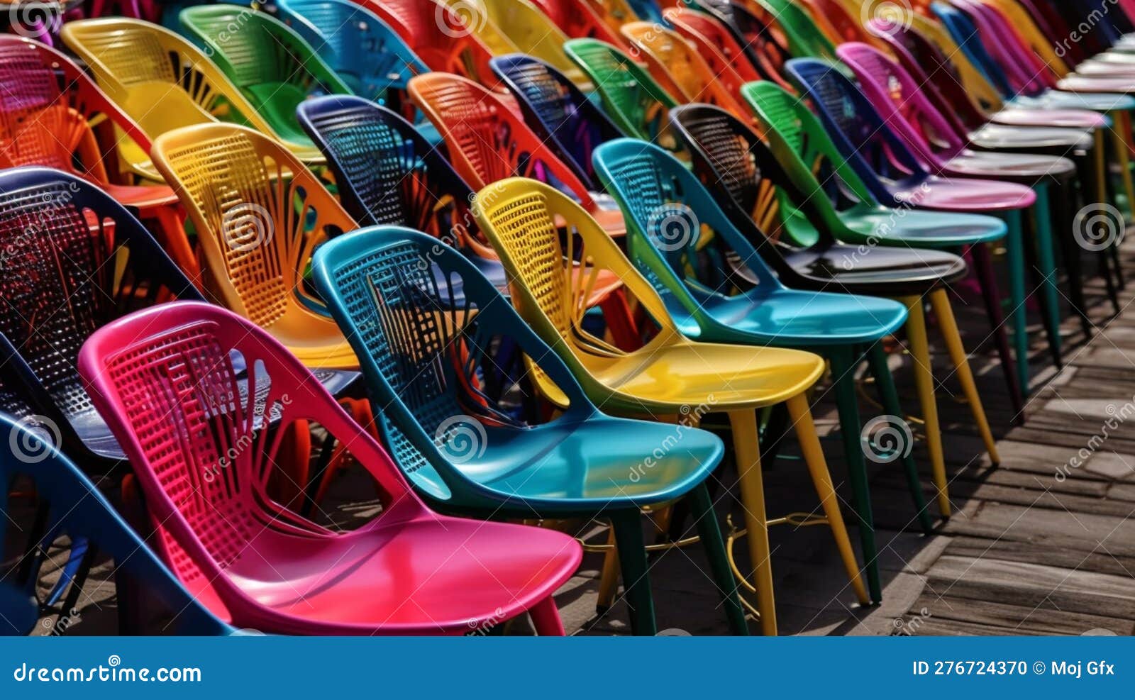 Rows of colorful chairs stock illustration. Illustration of whimsical ...