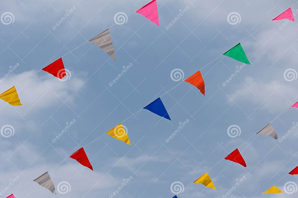 Rows of colorful pennants stock photo. Image of decoration - 24756352