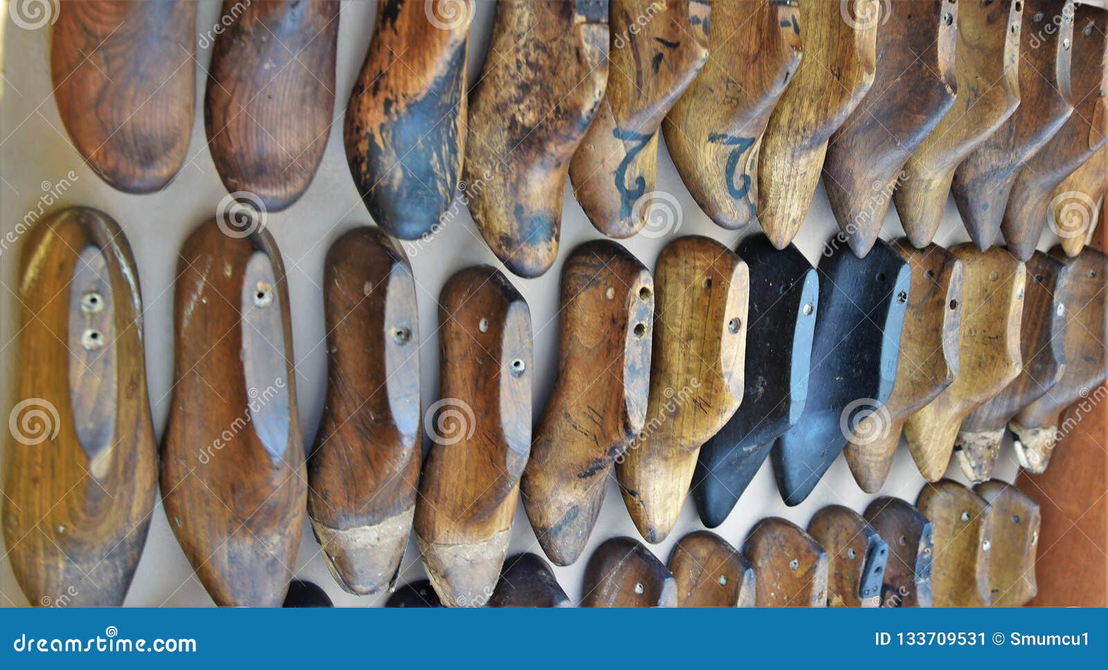 Rows of Colorful Wooden Shoe Inserts Editorial Photo - Image of cedar ...