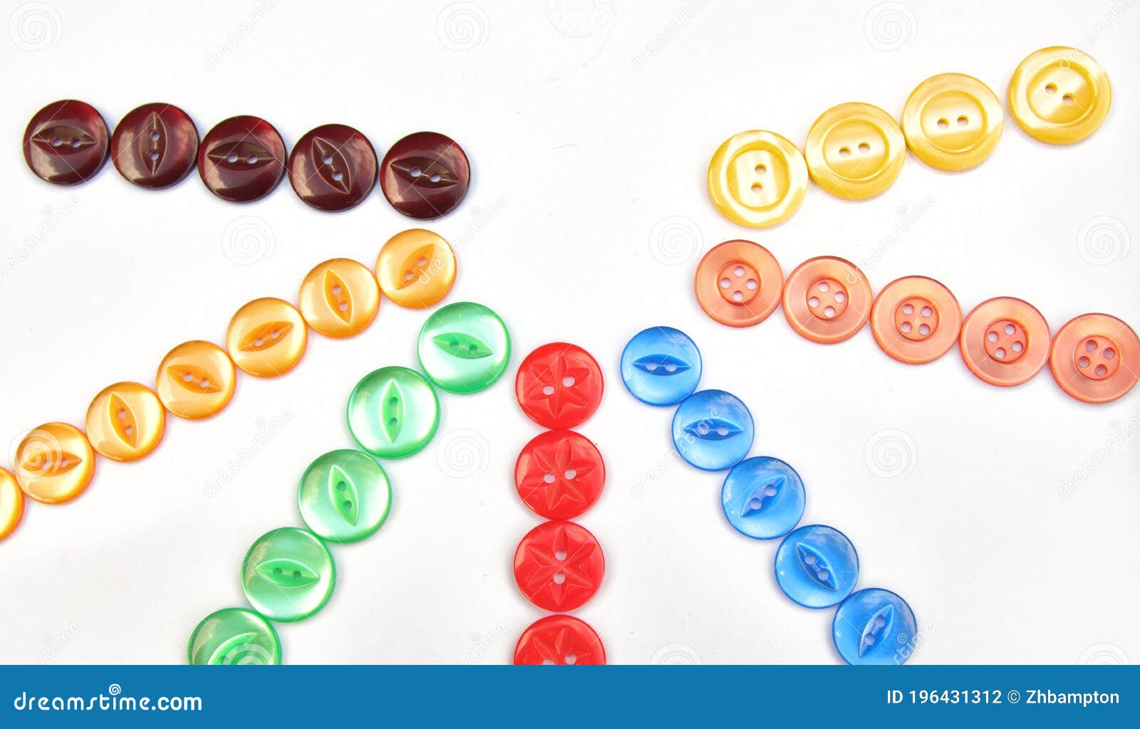 Rows of Colourful buttons stock photo. Image of variety - 196431312