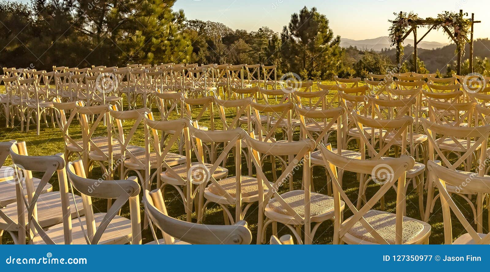 Rows and Columns of Chairs Facing a Chuppah Stock Image - Image of ...