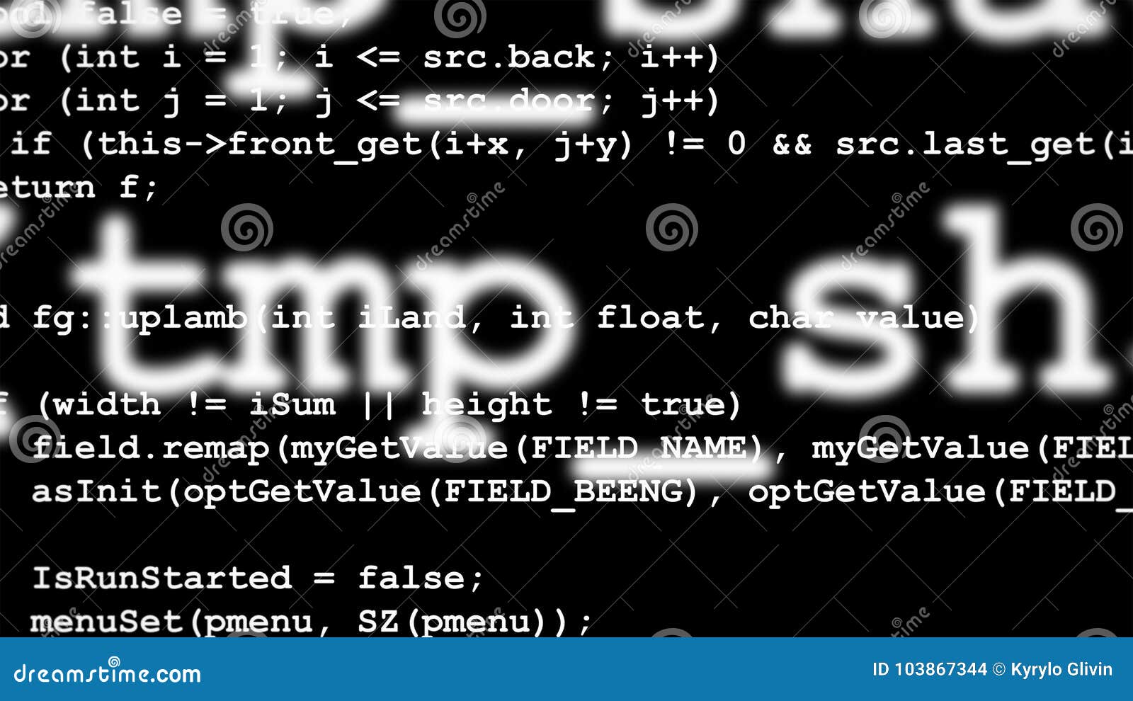 Rows of Computer Code Disappearing in Distance Stock Illustration ...