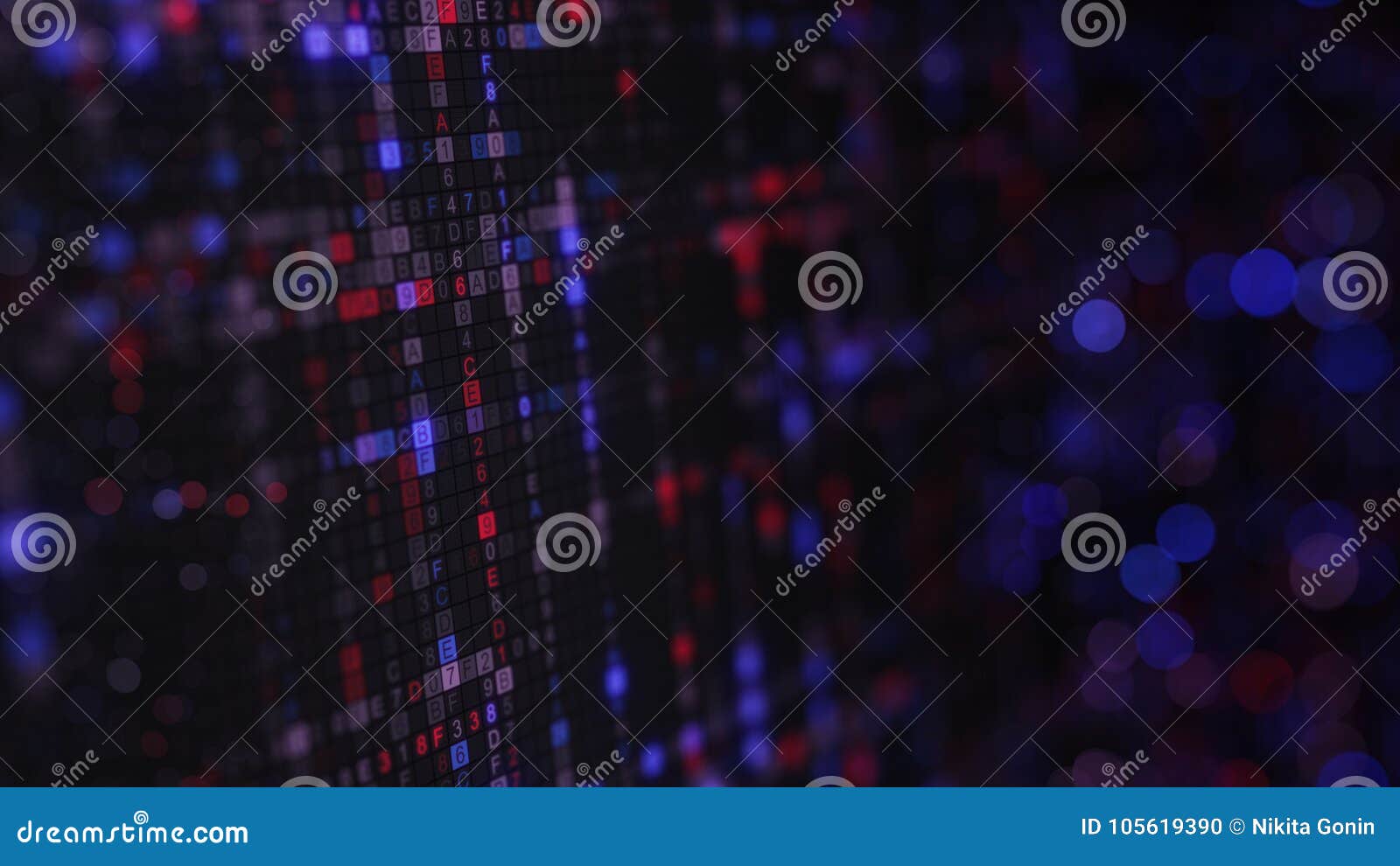 Rows of Computer Hexadecimal Code on Monitor Stock Illustration - Illustration of information ...