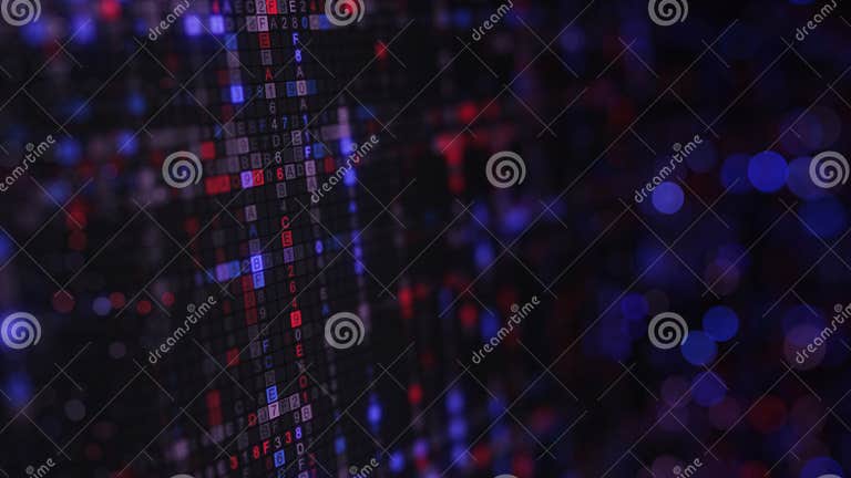 Rows of Computer Hexadecimal Code on Monitor Stock Illustration - Illustration of information ...