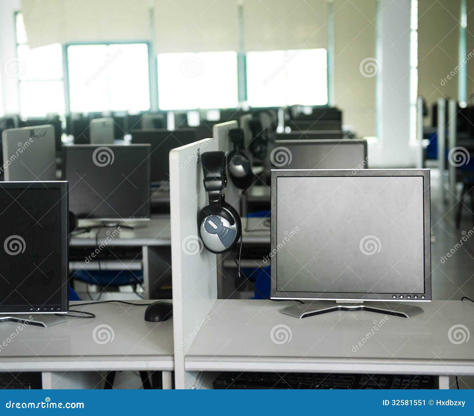 Rows of computer stock image. Image of business, cool - 32581551