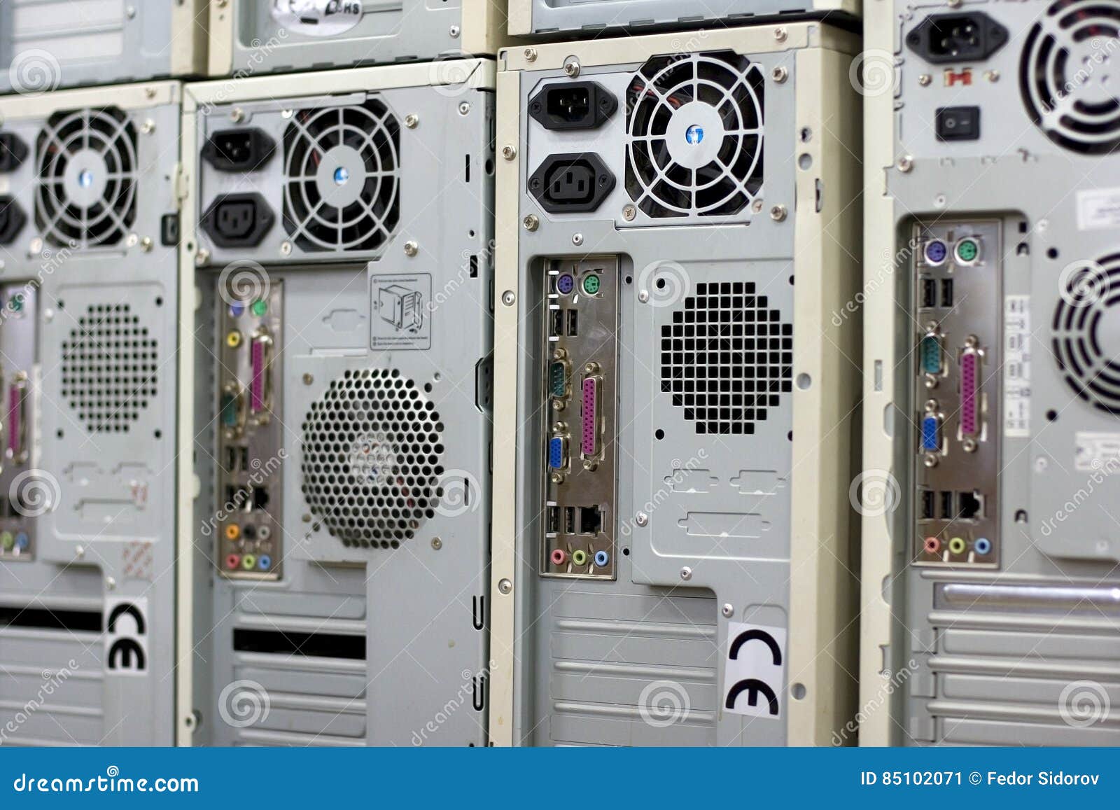 Rows of desktop computers stock image. Image of cooler - 85102071