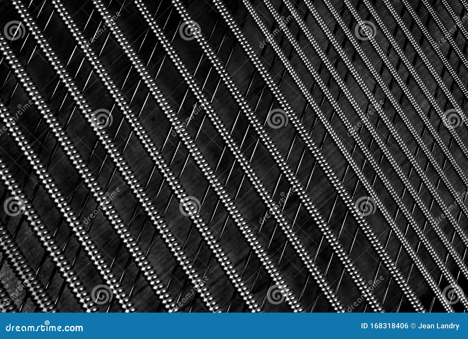 Black and White Diagonal Crossing Piano Strings Close Up Stock Photo ...