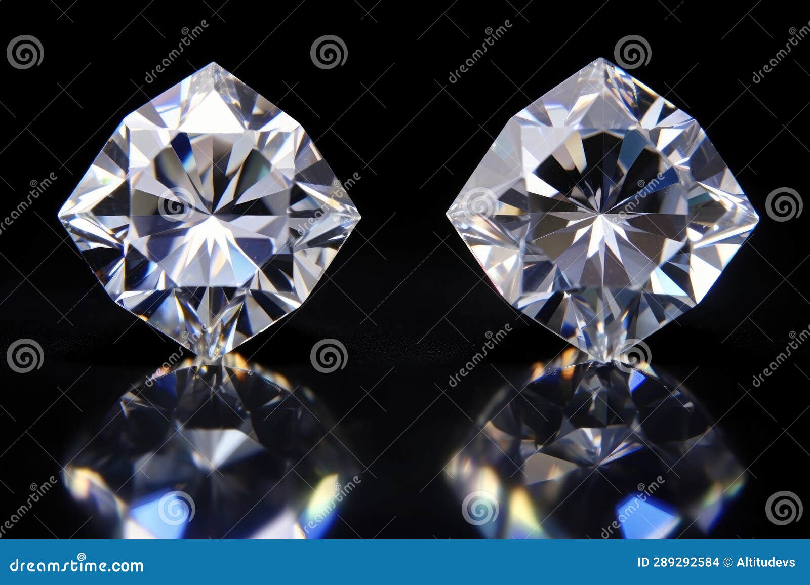 Rows of Diamonds before and after Polishing Comparison Stock ...