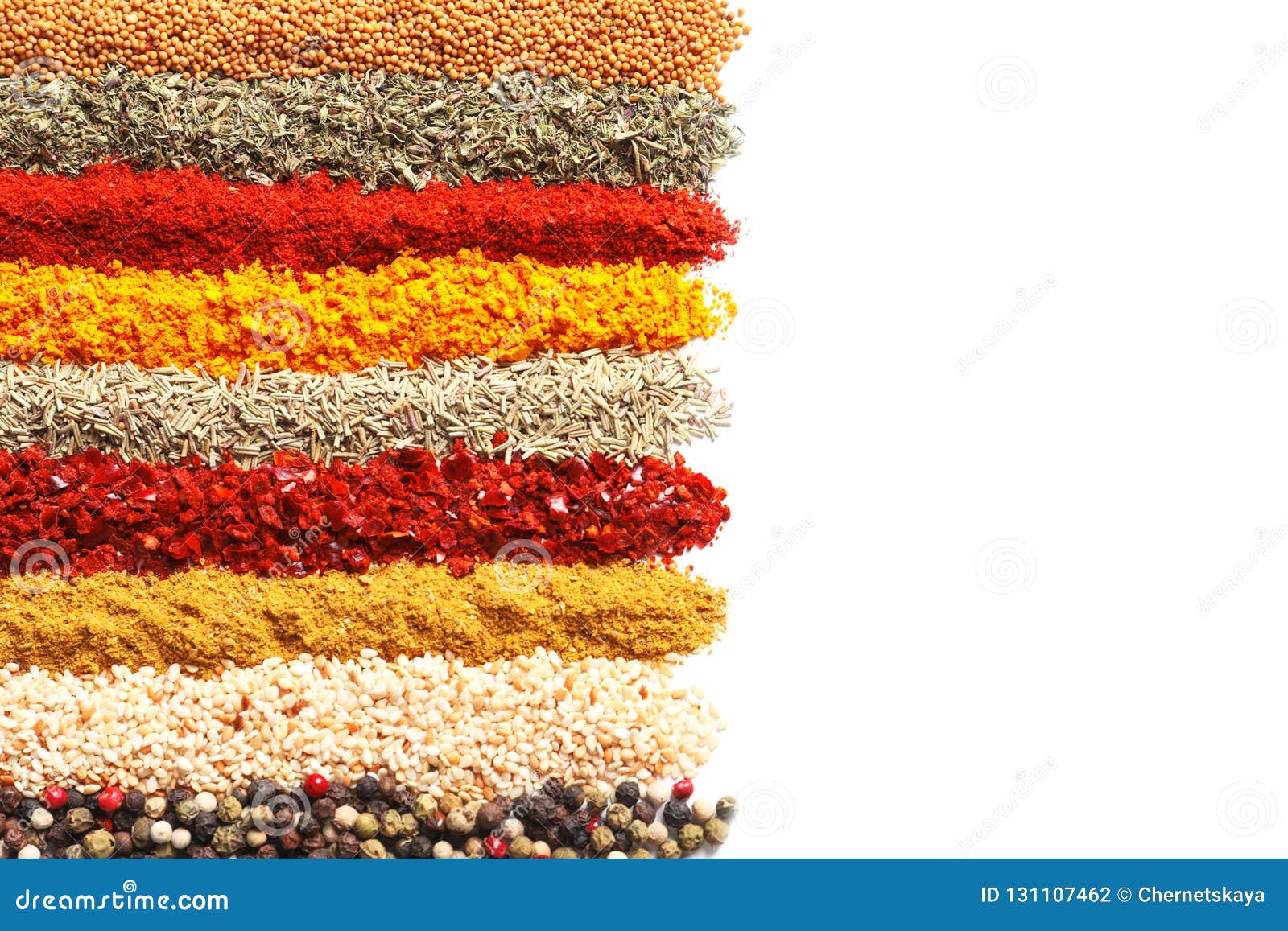 Rows of Different Aromatic Spices Stock Photo - Image of gourmet ...