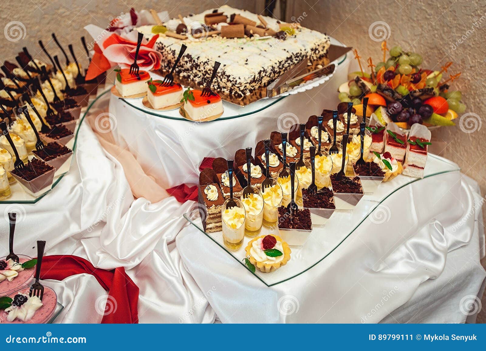 Rows of Different Cakes on a Glass Stand Stock Image - Image of choice ...