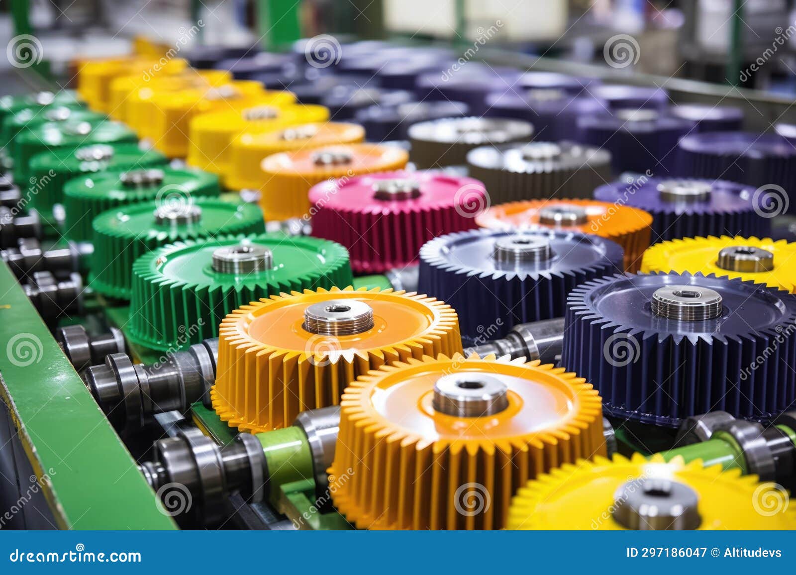 Rows of Different-sized Gears in Production Line Stock Image - Image of ...