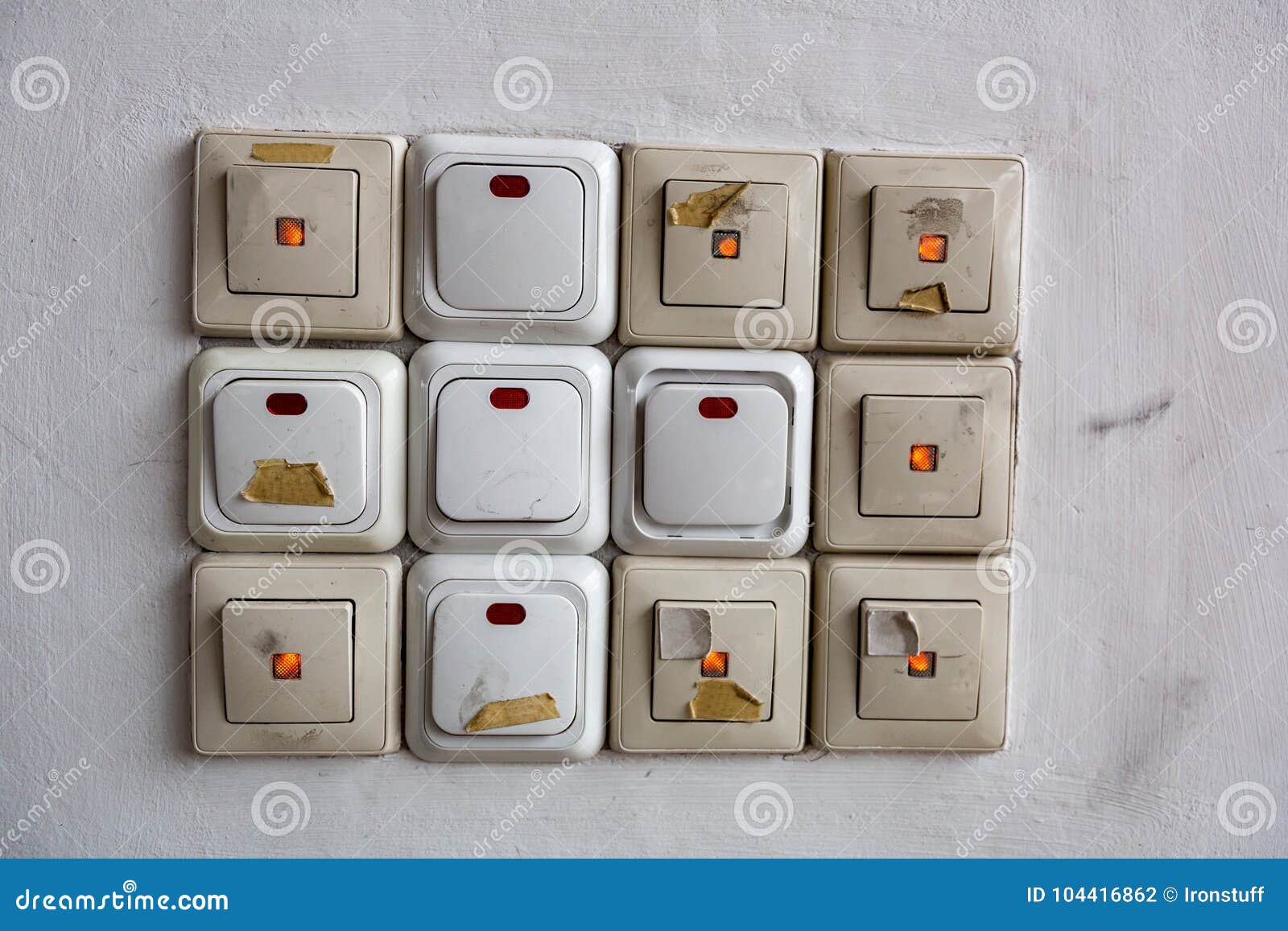 Rows of Electrical Switches Stock Photo - Image of equipment ...