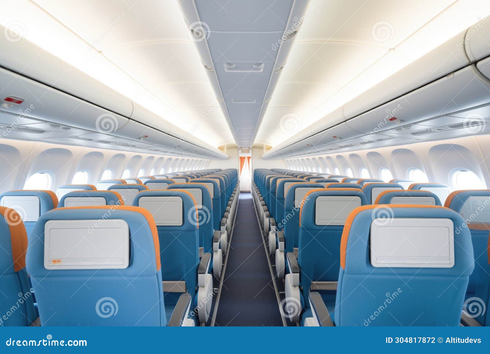 Overhead Compartments In An Empty Airplane Royalty-Free Stock Image ...