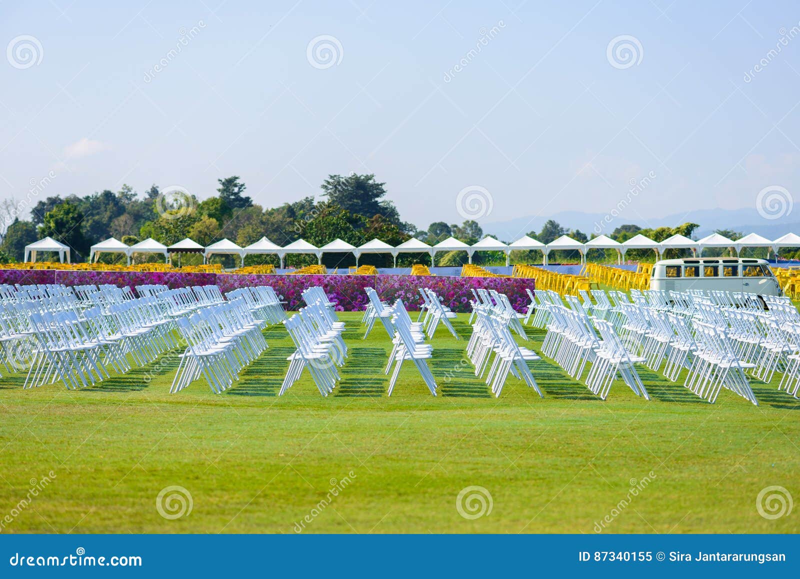 Rows of Empty Chair Seats Installed for Outdoor Event Stock Image ...