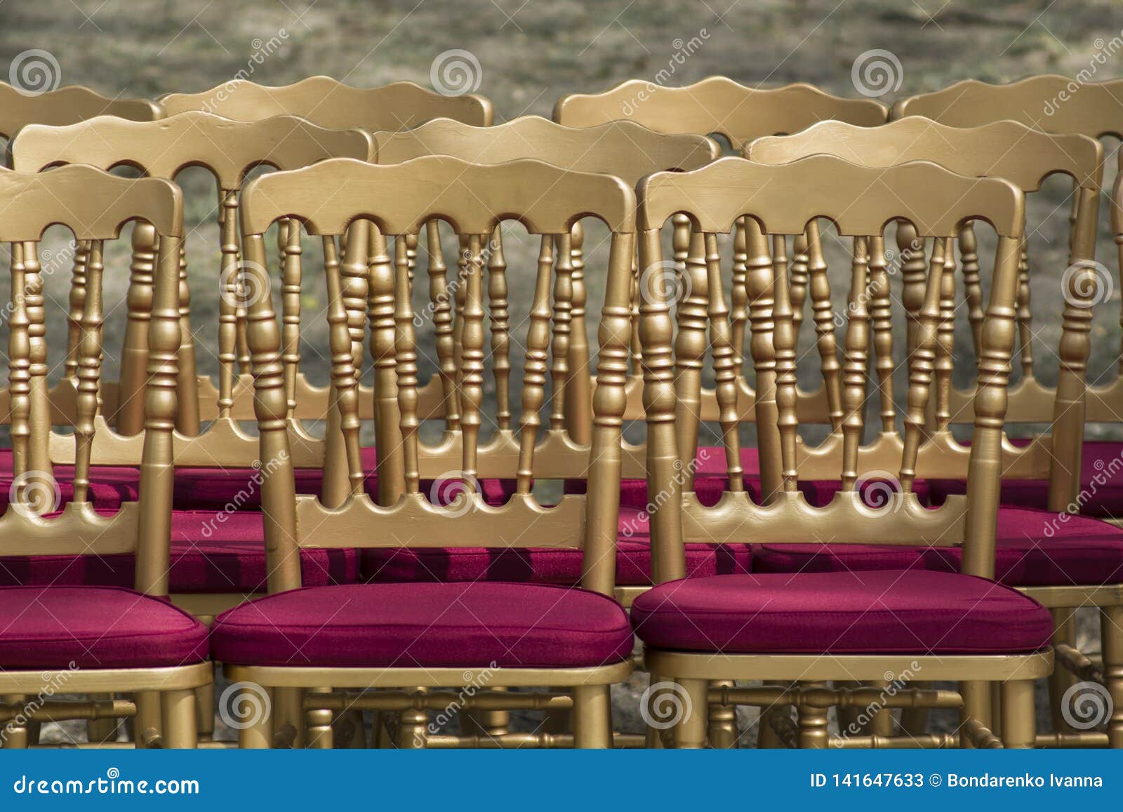 Rows of Empty Chairs without Audience. Retro Style Chairs Stock Image ...