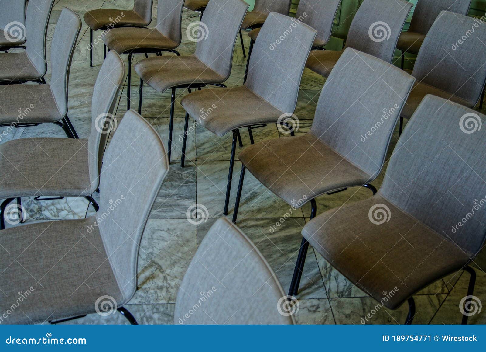 Rows of Empty Chairs in a Conference Room Stock Image - Image of room ...