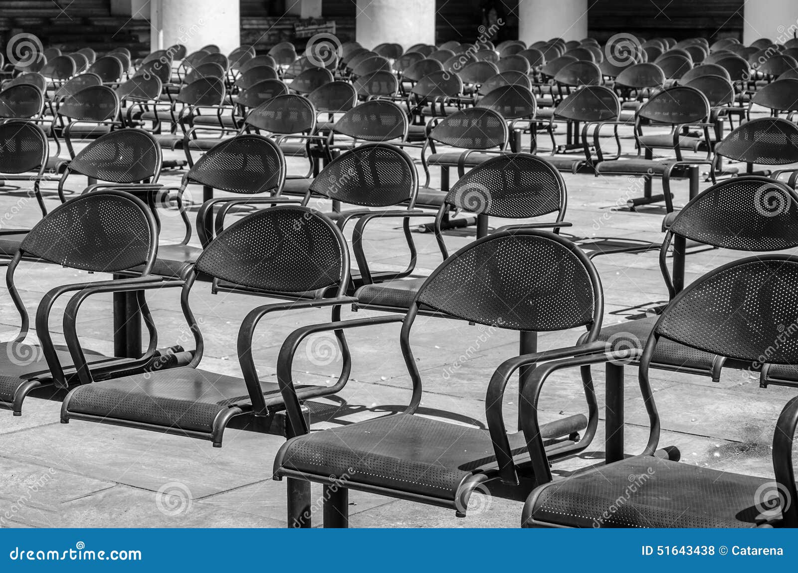 Rows of empty chairs stock photo. Image of furniture - 51643438