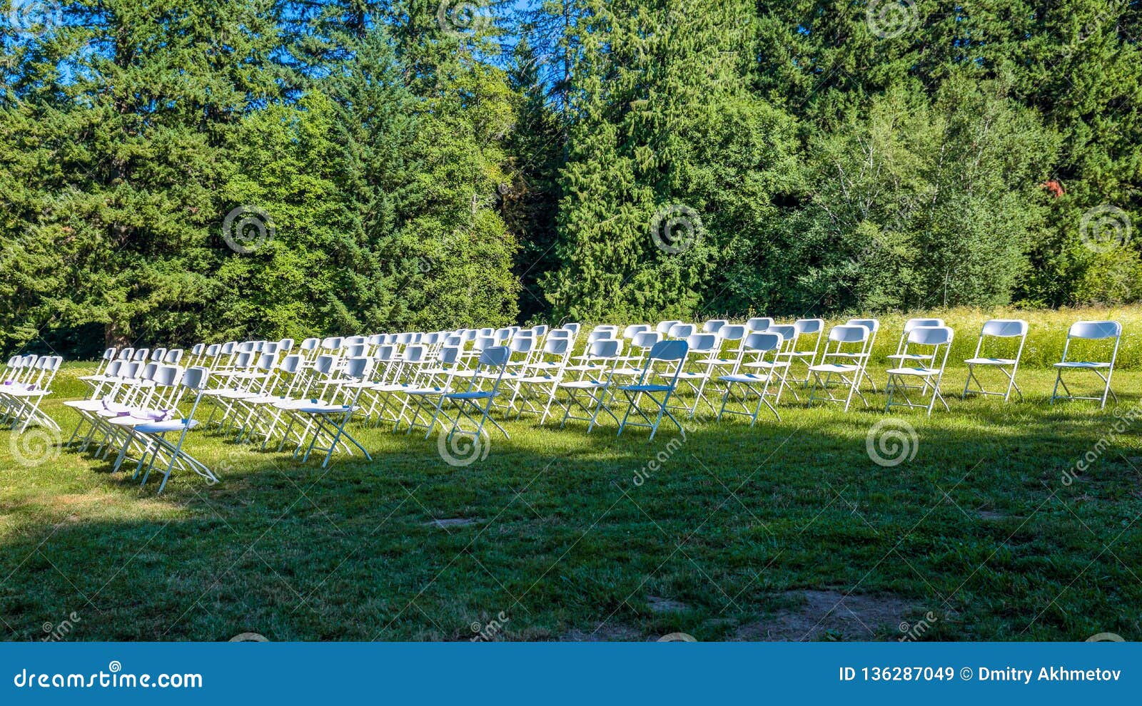 Rows of Empty Chairs Prepared for a Wedding Ceremony Stock Image ...
