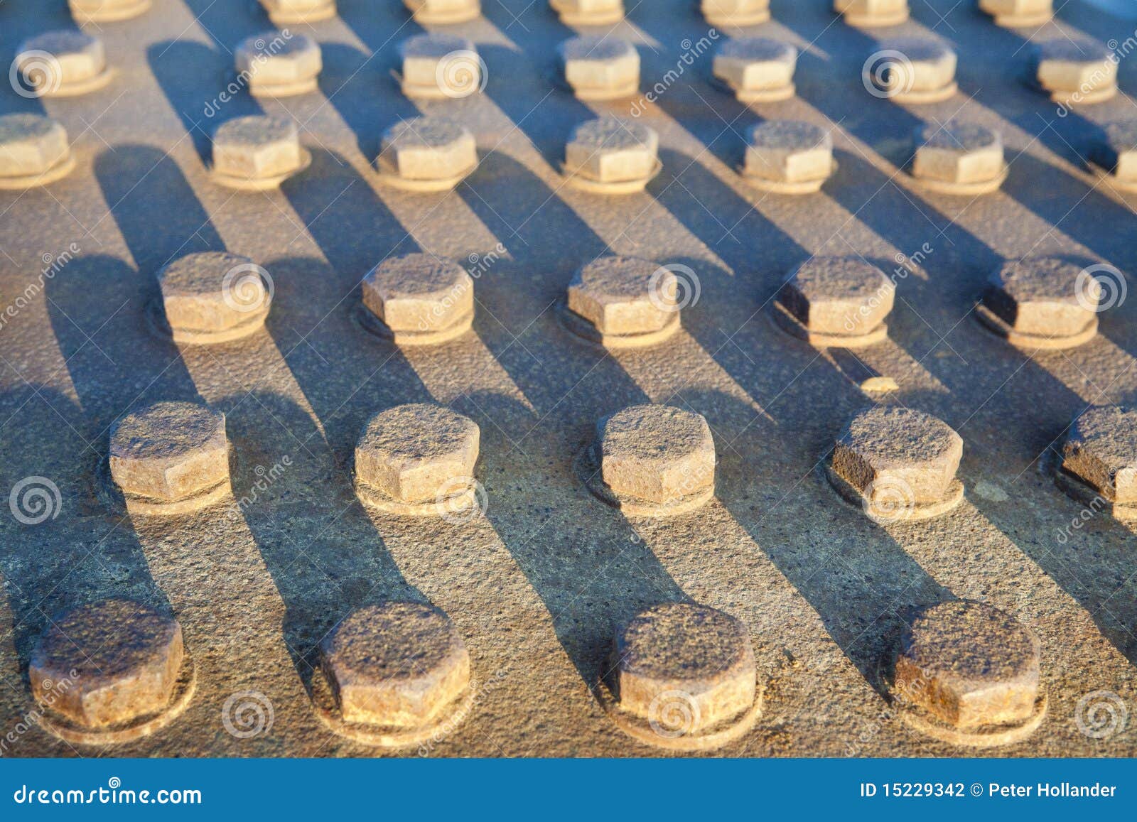 Rows of Fastened Bolts stock photo. Image of hexagon - 15229342