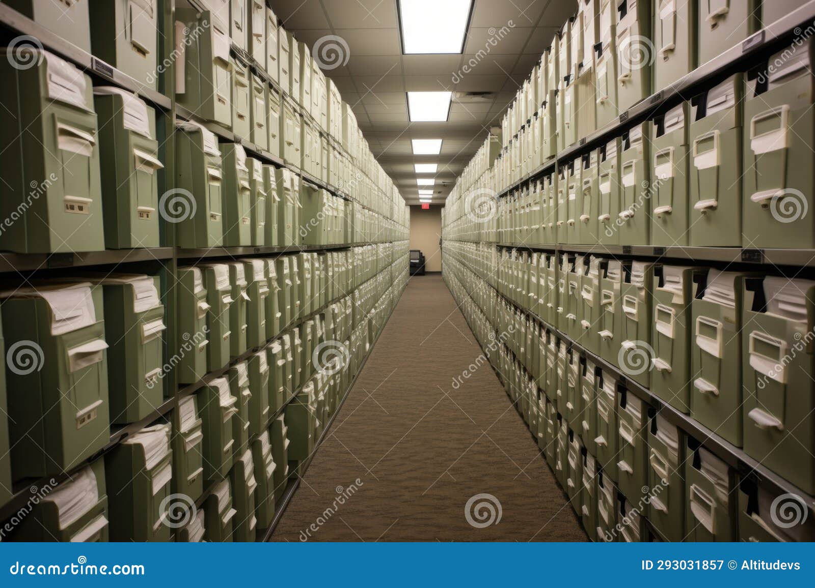 Rows of Filing Cabinets Filled with Official Papers Stock Image - Image ...