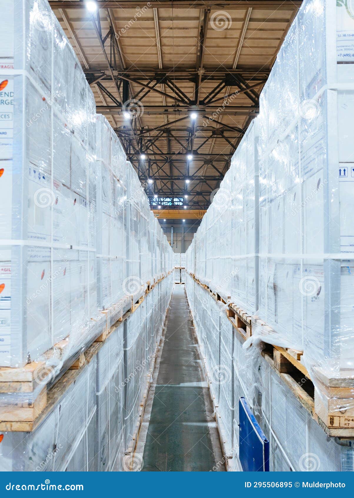 Rows of Film Packed Boxes at Warehouse Stock Image - Image of ...