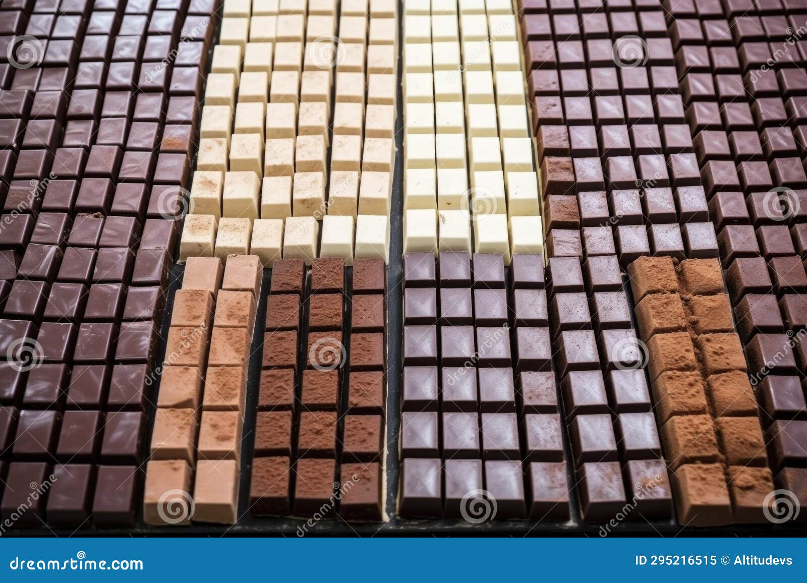Rows of Finished Chocolate Bars Perfectly Aligned Stock Image - Image ...