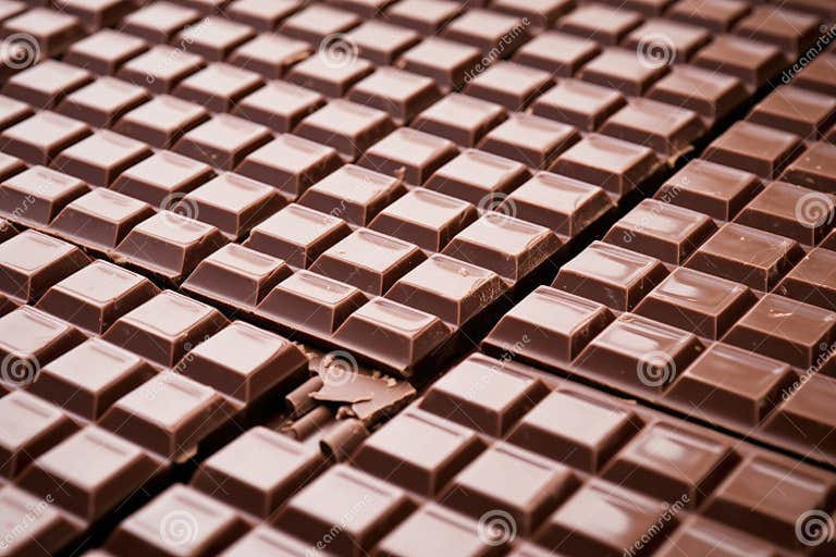 Rows of Finished Chocolate Bars Perfectly Aligned Stock Image - Image ...