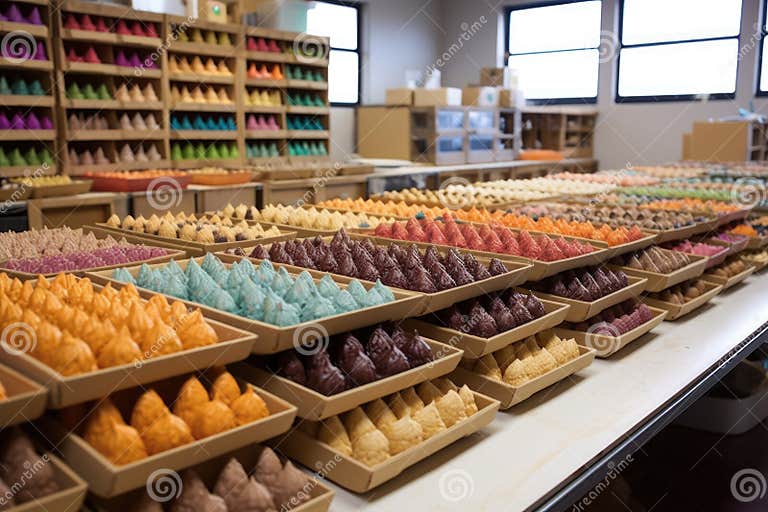 Rows of Finished Products Ready for Packaging Stock Image - Image of ...