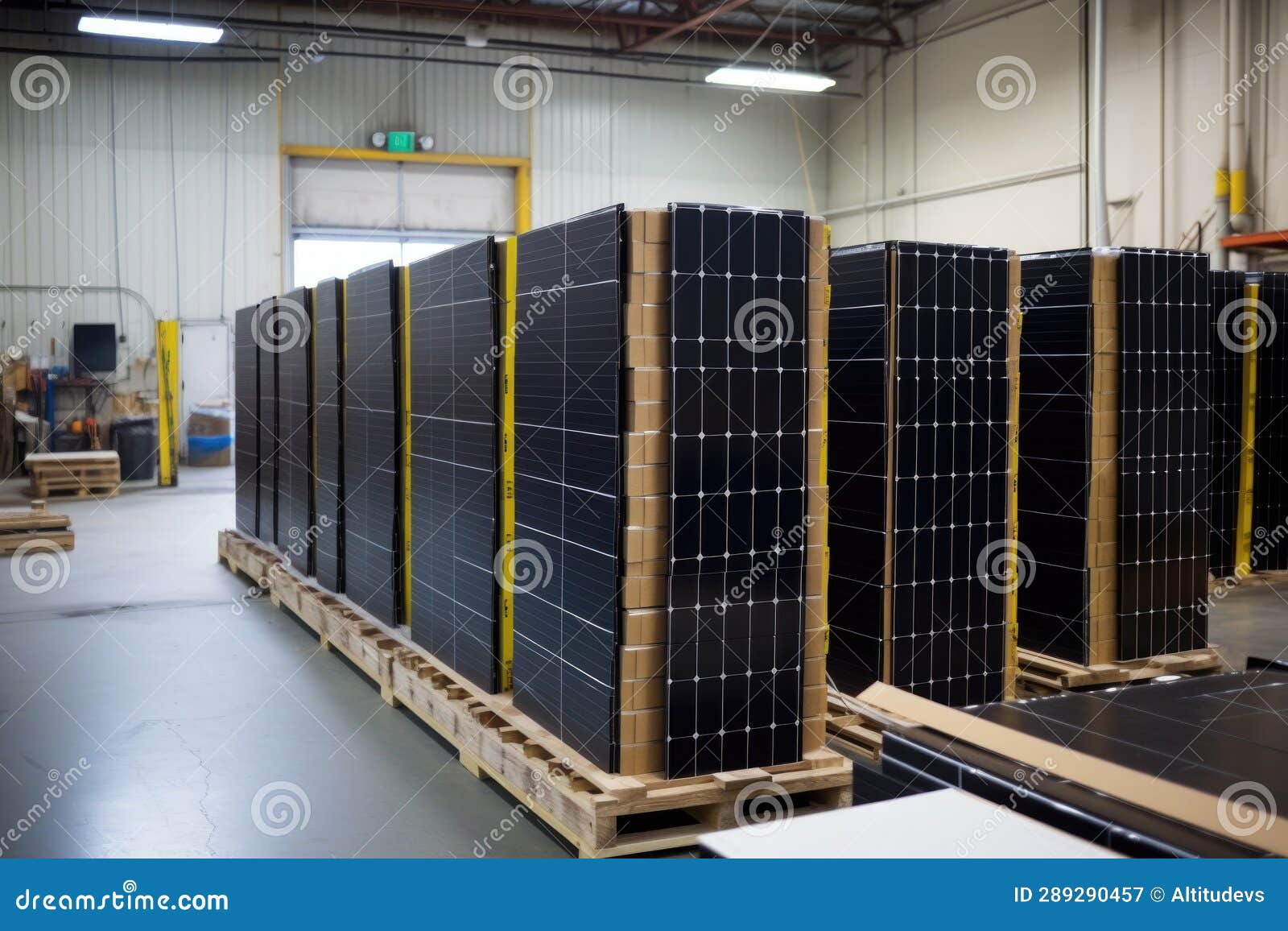 Rows of Finished Solar Panels Ready for Packaging Stock Image - Image ...