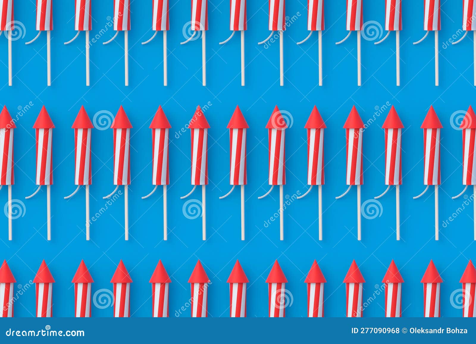Rows of Firework Rockets. Party and Festival Concept Stock Illustration ...