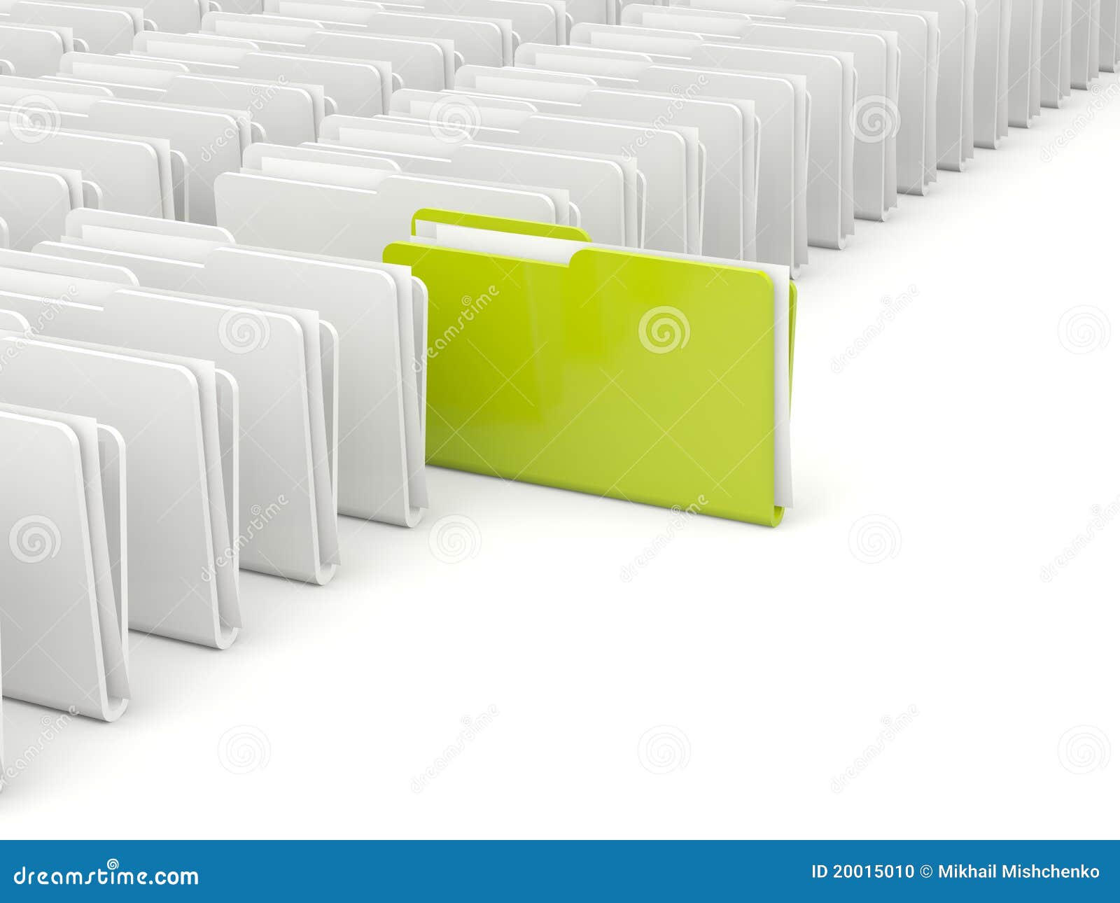 Rows of folders stock illustration. Illustration of render - 20015010