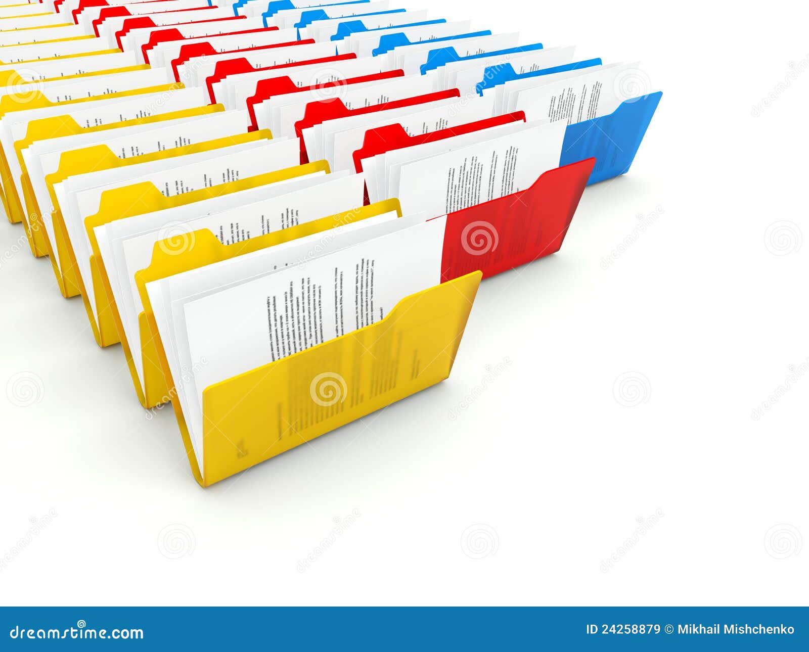 Rows of folders stock illustration. Illustration of paper - 24258879