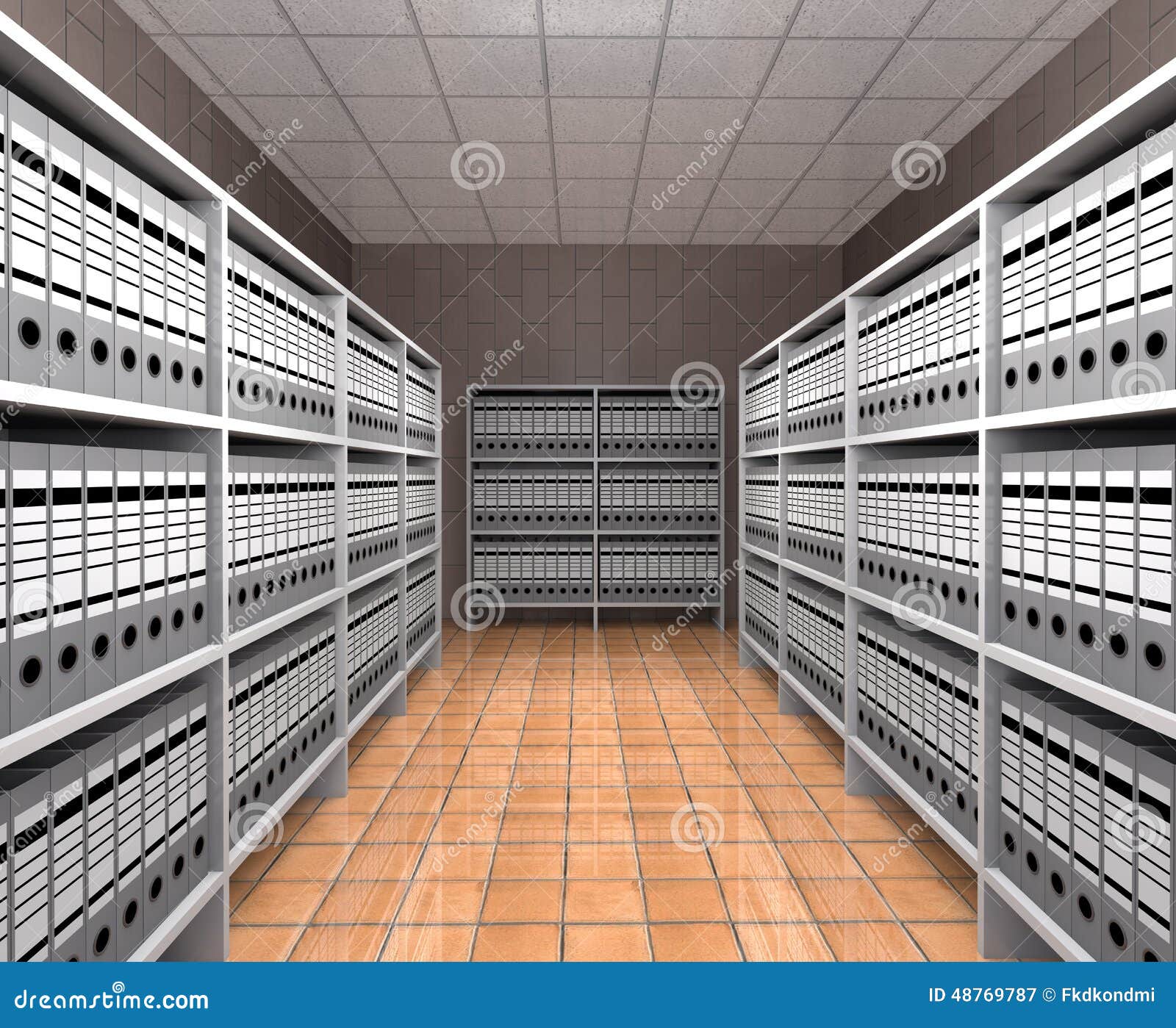 Rows Of Folders With Documents Are On The Shelves. Royalty-Free Stock ...