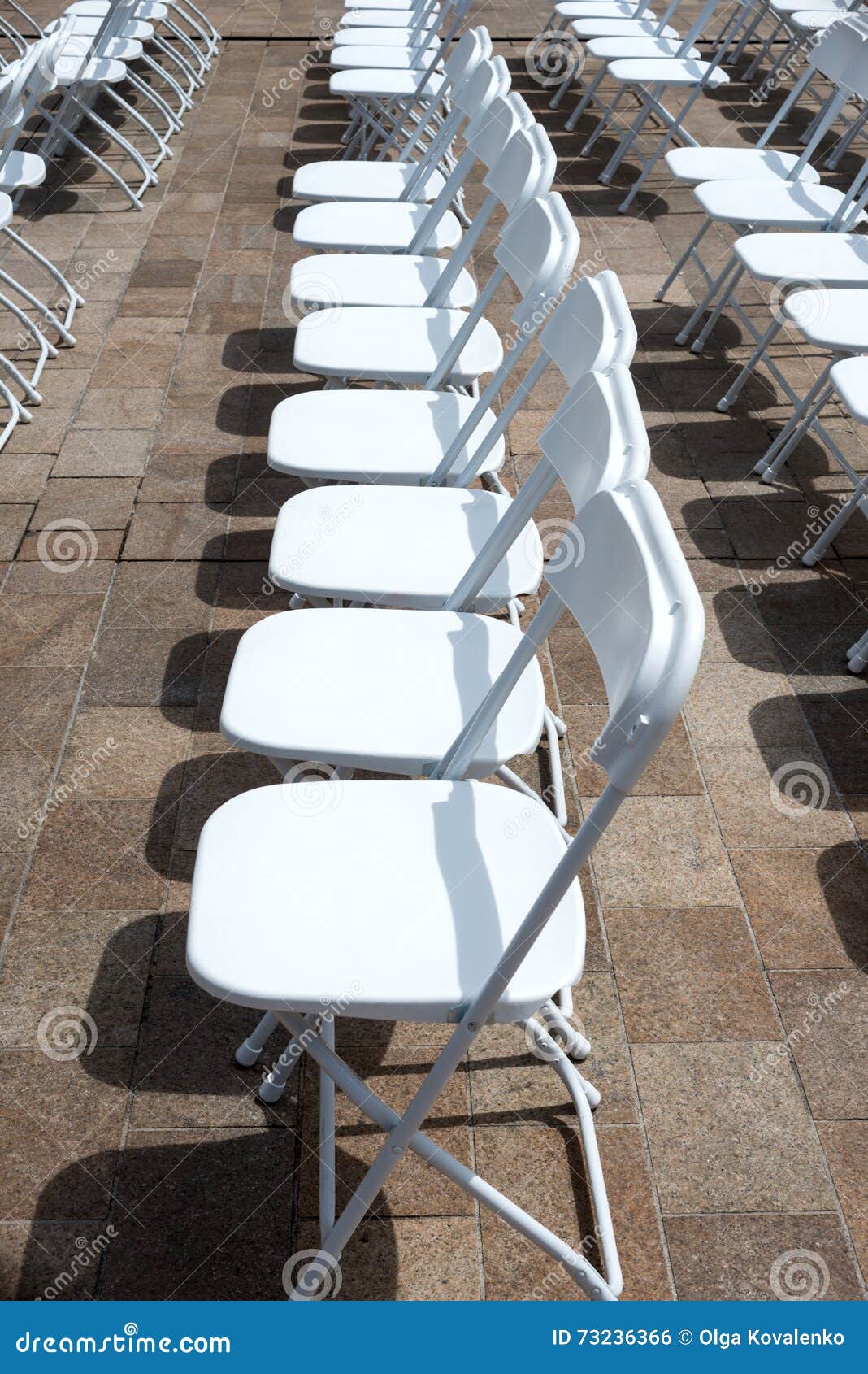 Rows of folding chairs stock photo. Image of chairs, furniture - 73236366