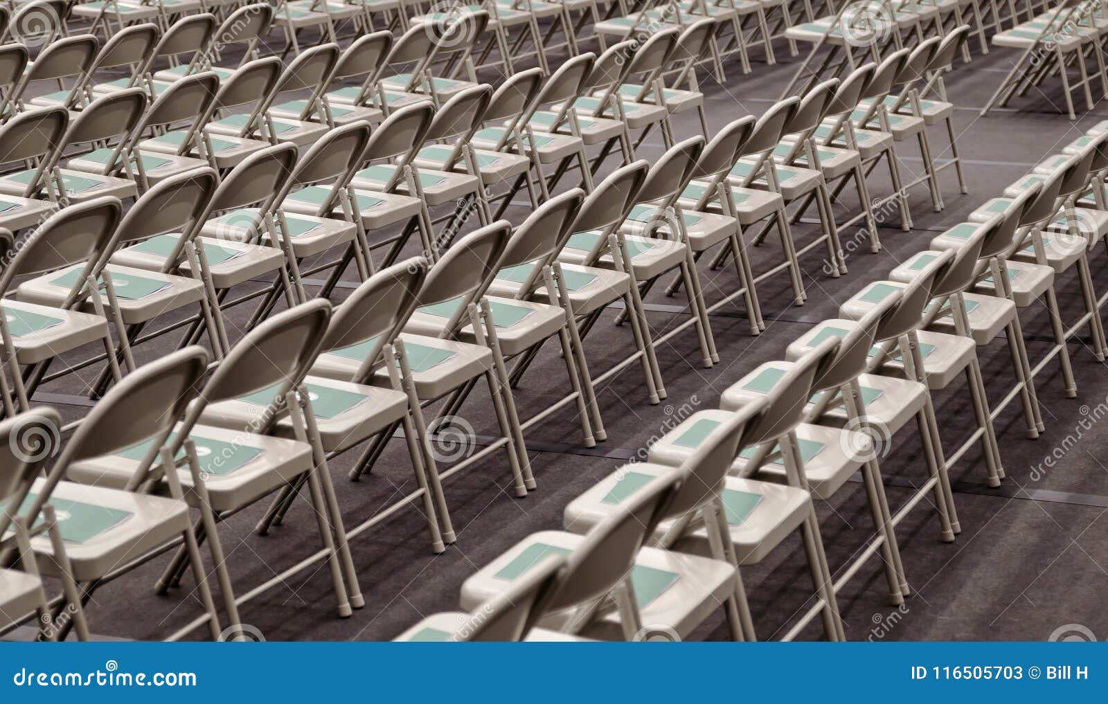 Rows of Folding Chairs Lined Up Stock Image - Image of polished ...