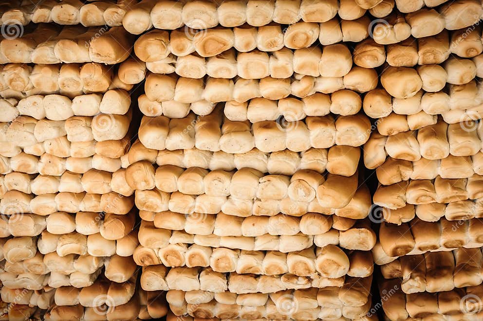 Rows of Fresh Bread in Market. Stock Image - Image of bread, healthy ...