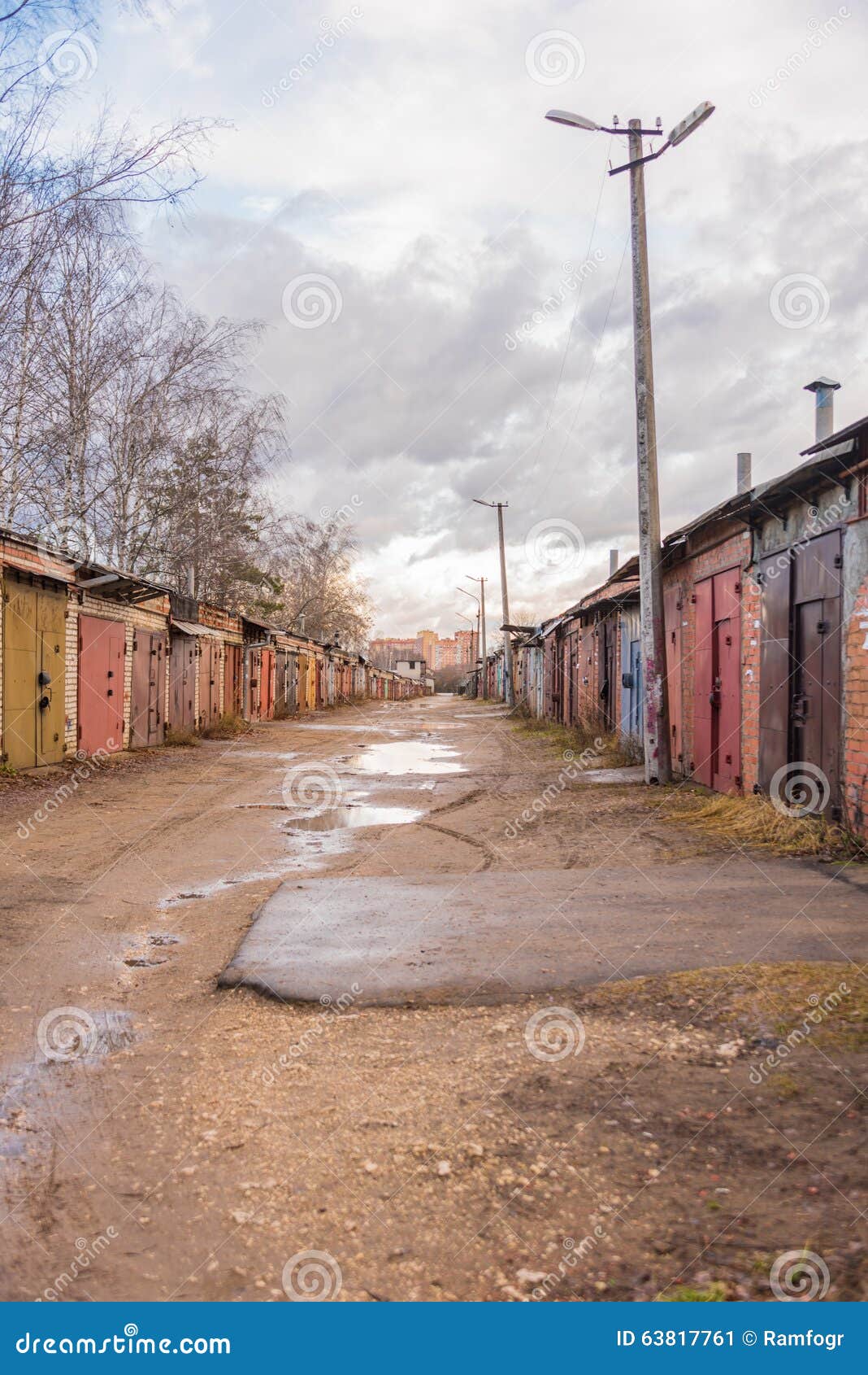 Rows of garages stock image. Image of area, dirty, russia - 63817761