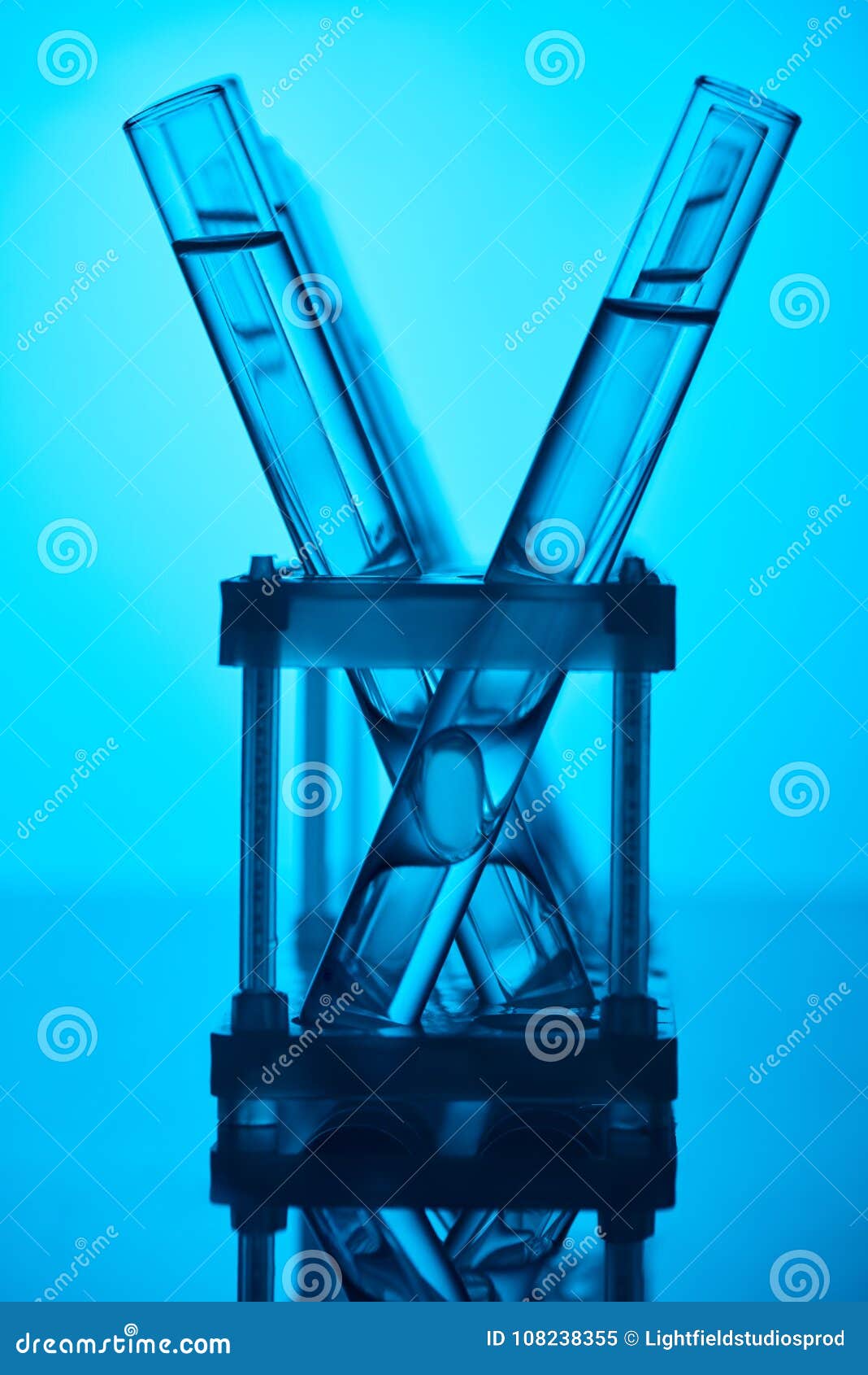 Rows of Glass Tubes with Liquid on Stand Stock Image - Image of ...