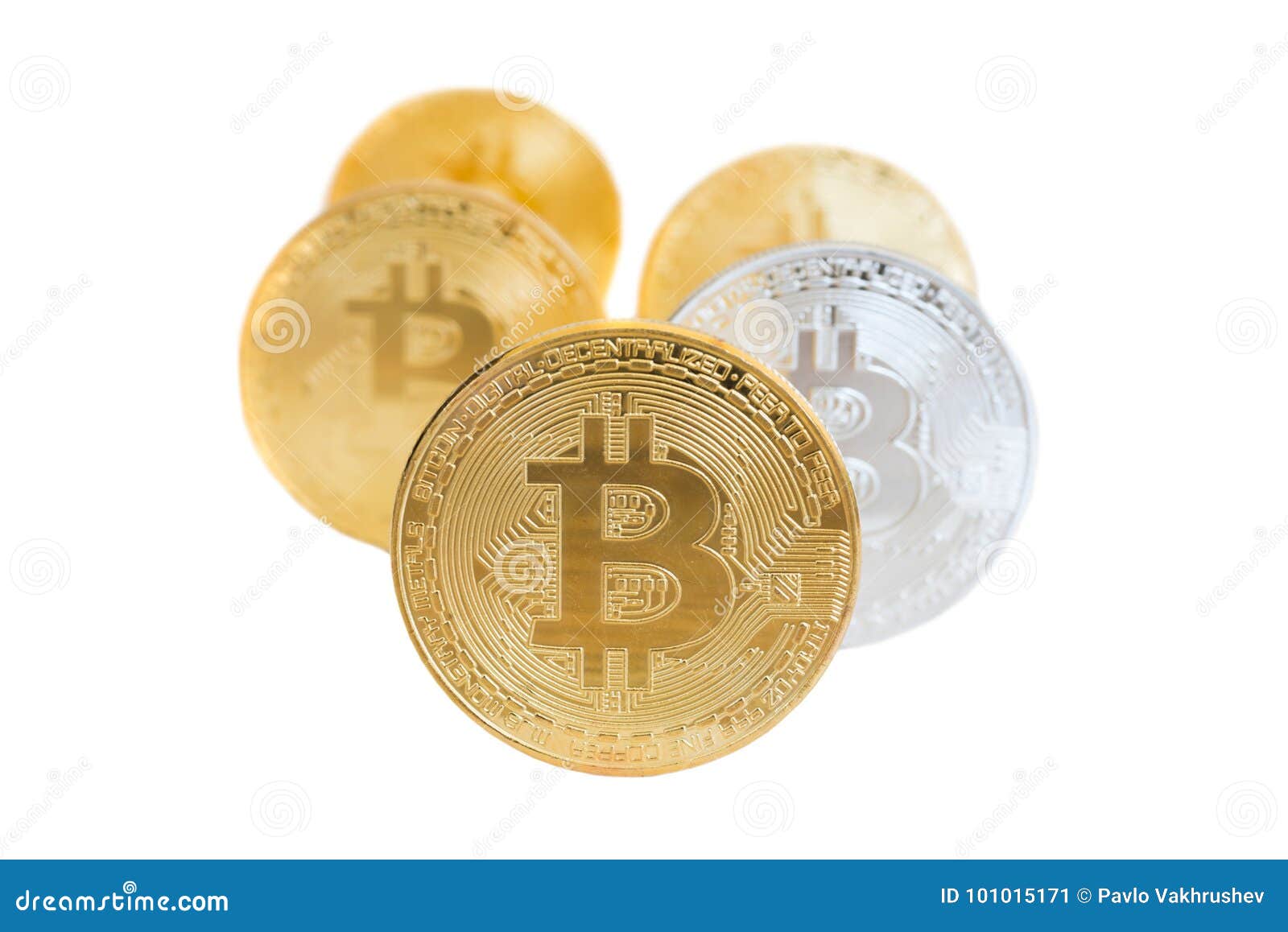 Stack of golden bitcoins stock image. Image of business - 101015171