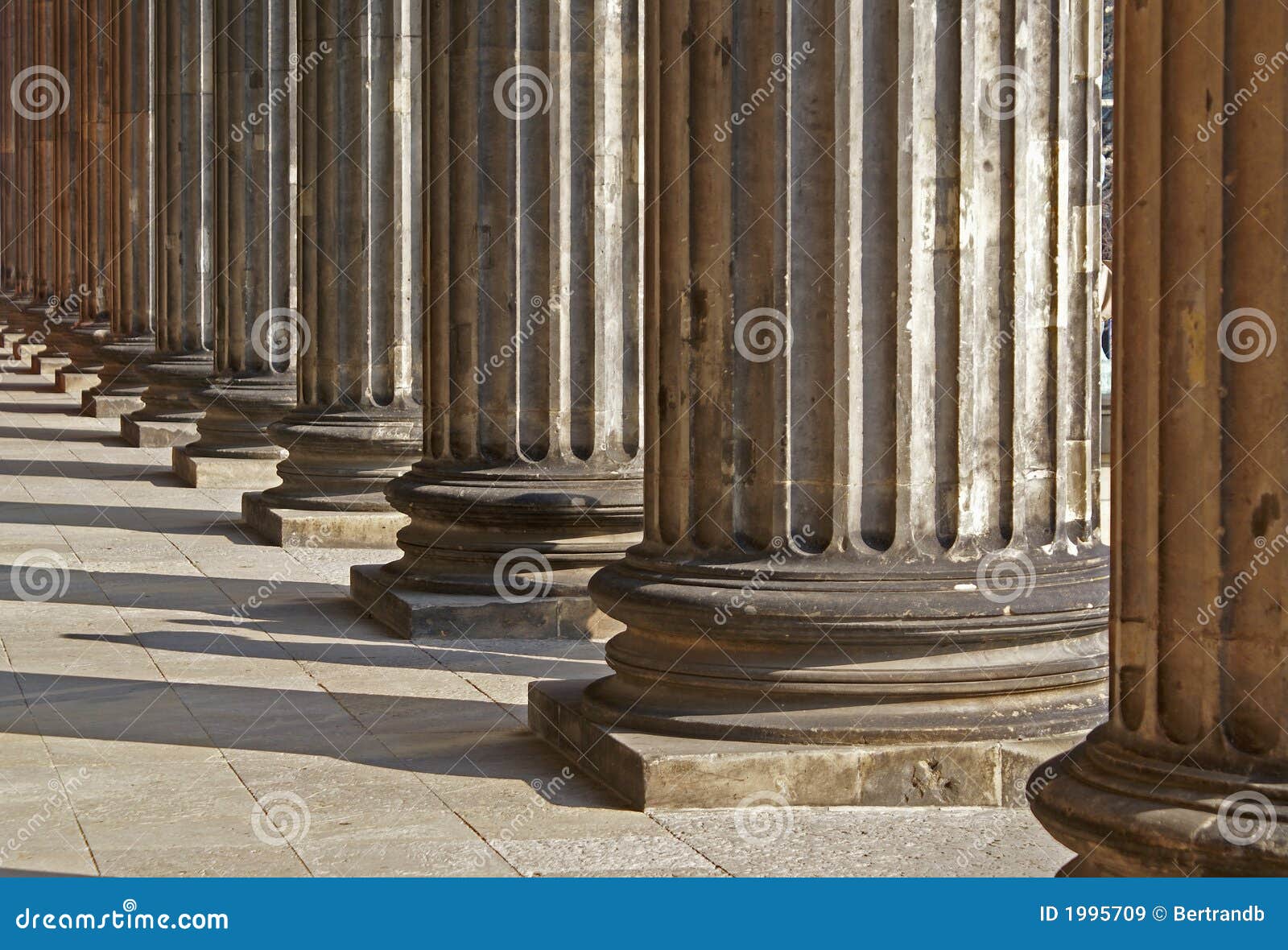 Rows of Greek Columns To Infinity Stock Image - Image of institution ...
