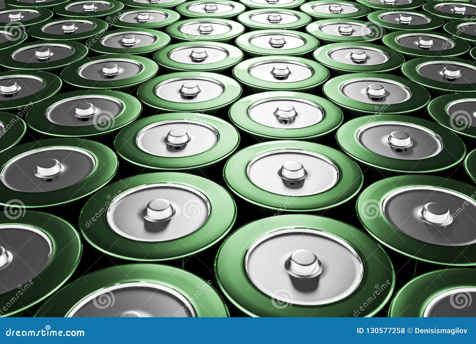 Rows of Green Alkaline Batteries Stock Illustration - Illustration of ...