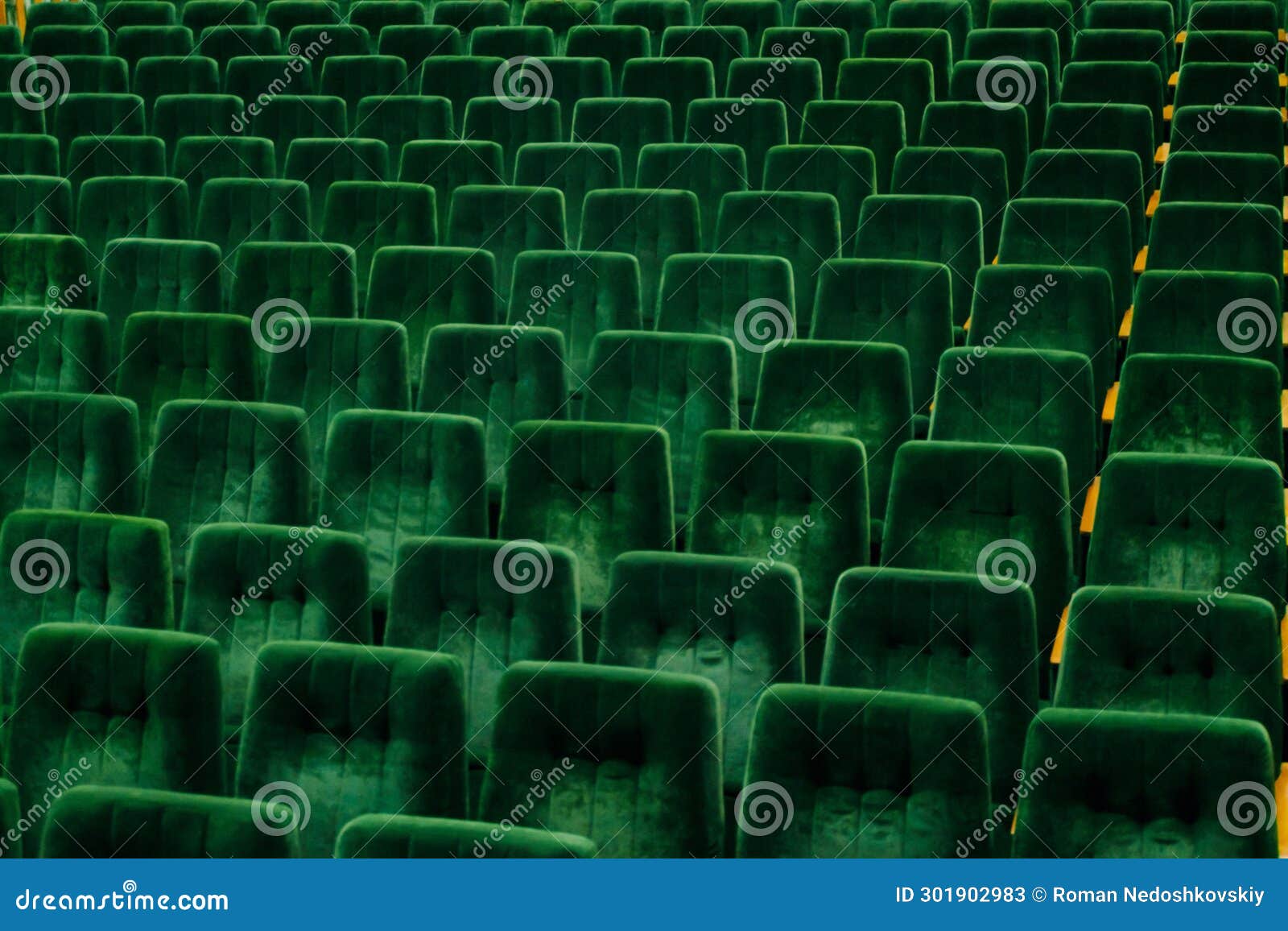 Rows of Green Empty Seats in Assembly Hall Stock Image - Image of retro ...