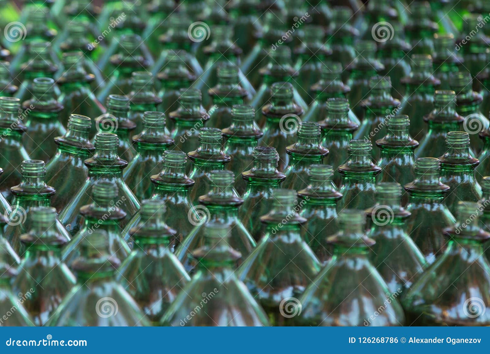 Rows of Green Plastic Bottles Stock Photo - Image of bottle, plant ...