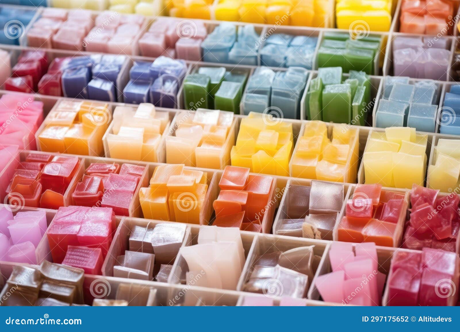 Rows of Handmade Soaps in Various Shapes and Colors Stock Photo - Image ...