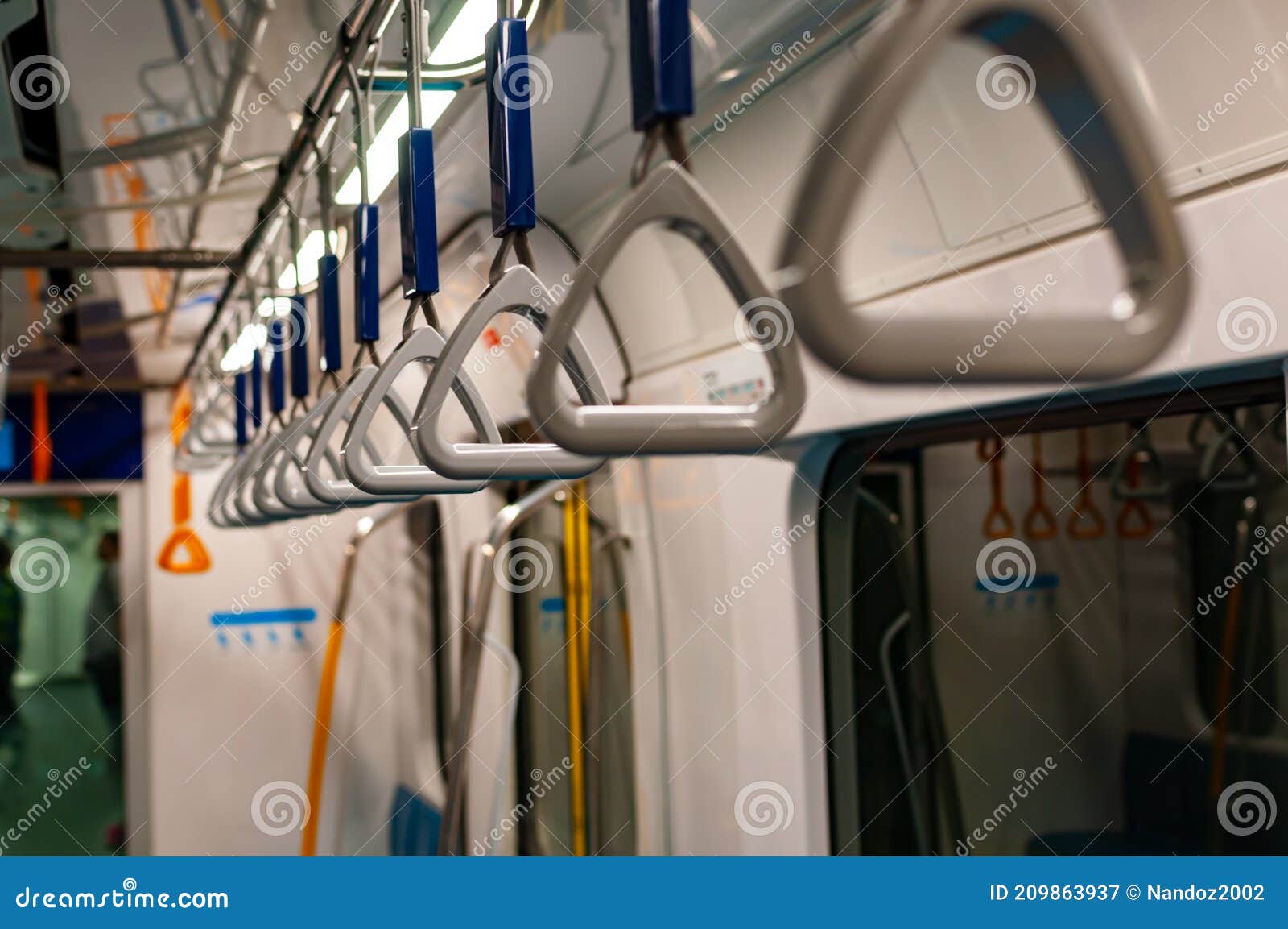 Right Side Handrails stock image. Image of subway, rows - 209863937