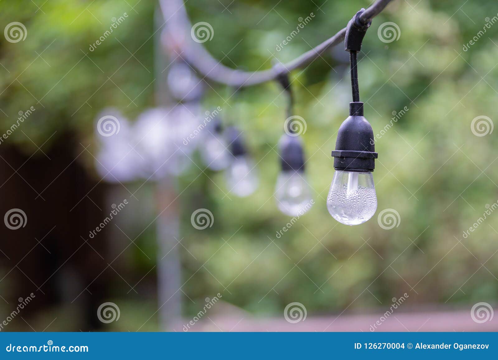 Rows of Hanging Lights Outdoors Stock Photo - Image of hanging, idea ...